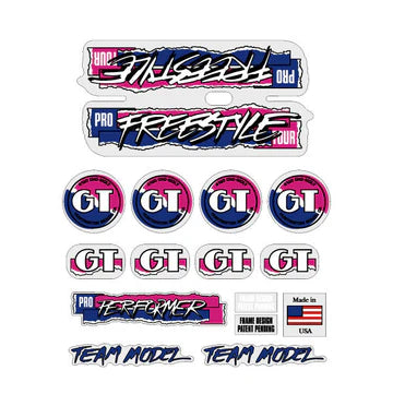 1987 GT PRO Freestyle Tour Team Model Decal Set — Albe's BMX