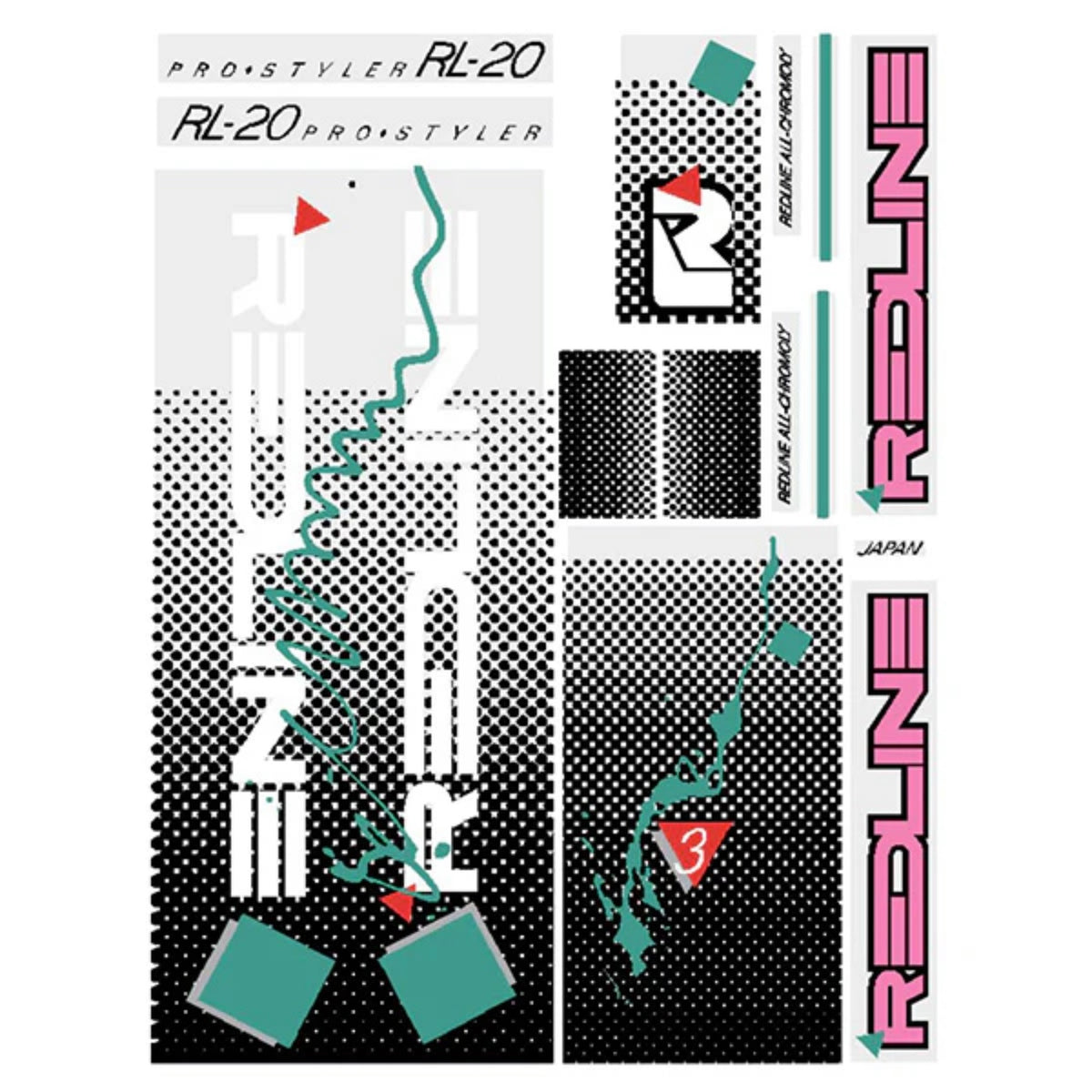 1986 Redline RL-20 Decal Set — Albe's BMX